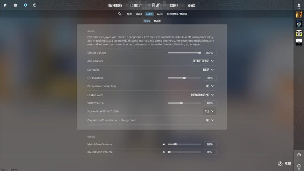 Best CS2 audio settings | Esports.gg