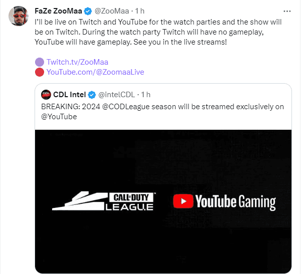CDL returns to YouTube exclusively » Esports | Esports.gg | esports.gg