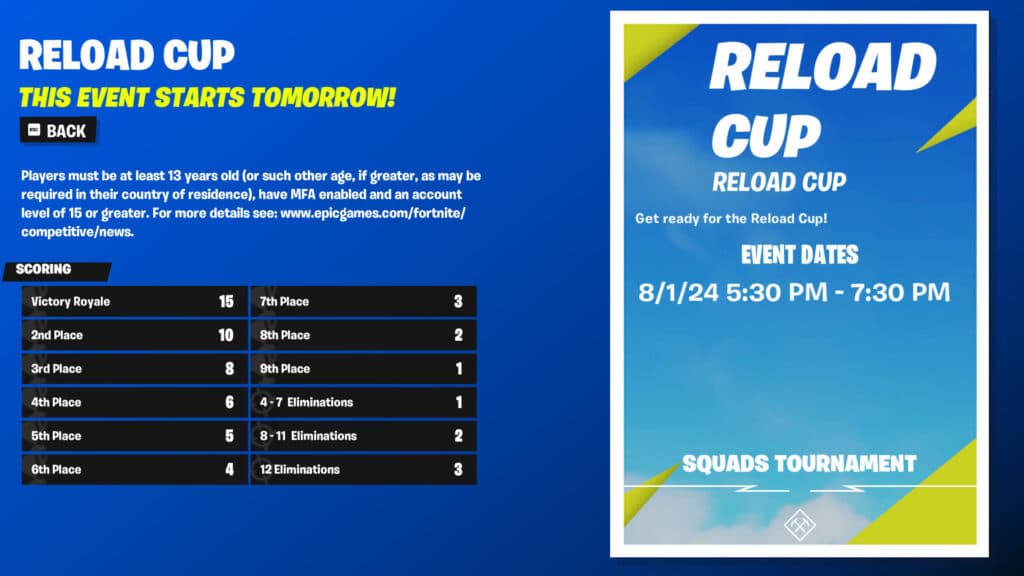 Fortnite Reload Cups: Format, dates, and how to compete » Esports ...