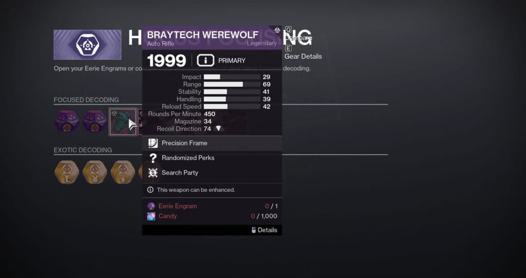 BrayTech Werewolf god roll and perks in Destiny 2 | esports.gg