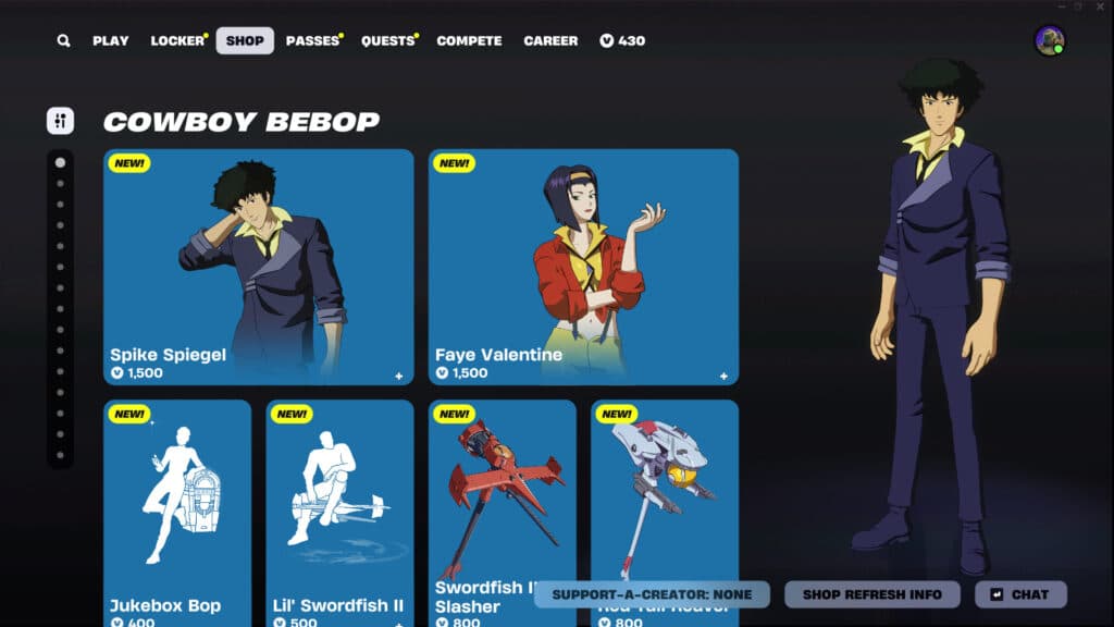 Cowboy Bebop Fortnite collaboration: All skins, prices, and more ...