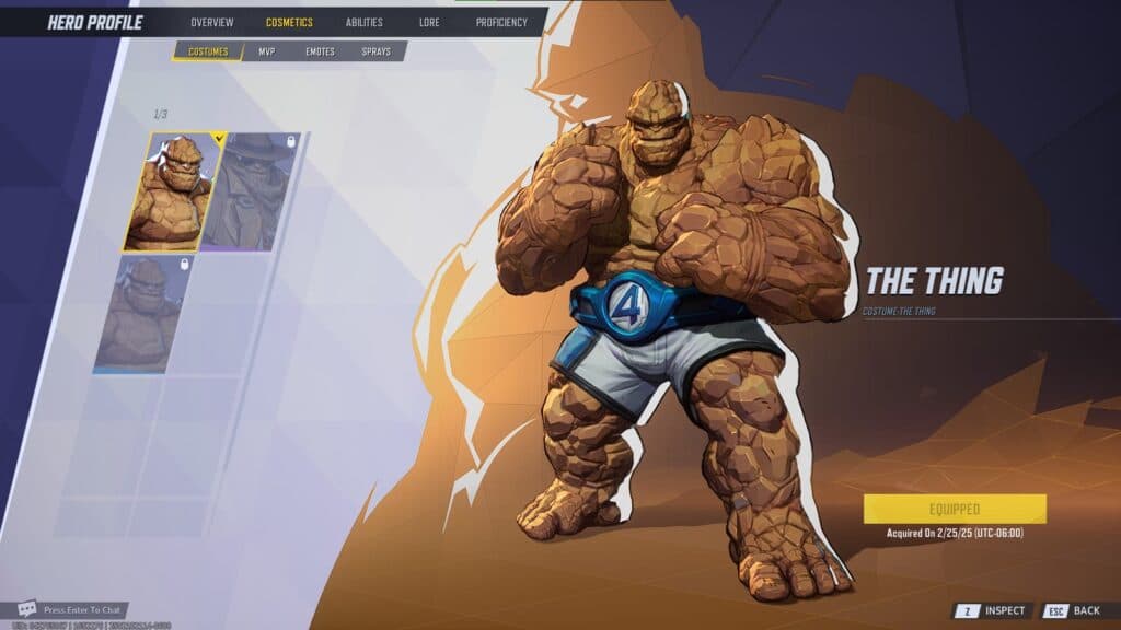 All launch skins for The Thing in Marvel Rivals | esports.gg