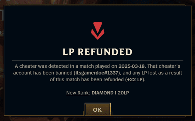League of Legends now refund LP when a cheater ruins your game ...