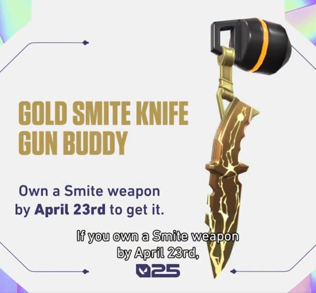 How to get the free Smite Knife Gun Buddy in VALORANT | esports.gg