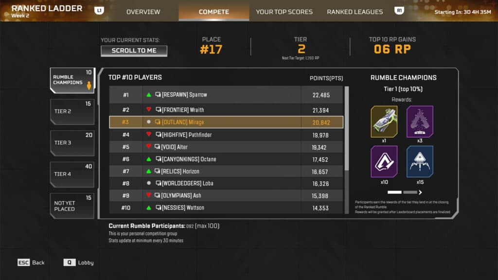 Apex dive trails are back as a ranked reward, but there is a twist ...