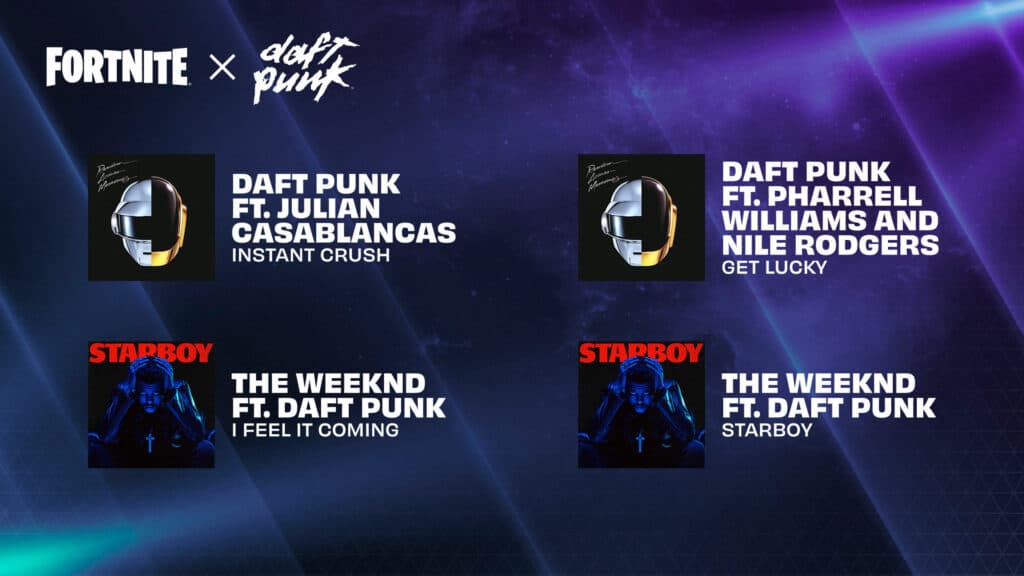 Fortnite x Daft Punk collab: All skins, Jam Tracks, & more revealed ...