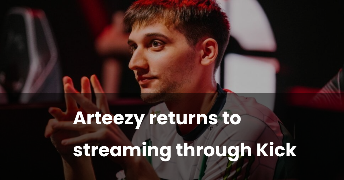 Arteezy returns to streaming through Kick | esports.gg