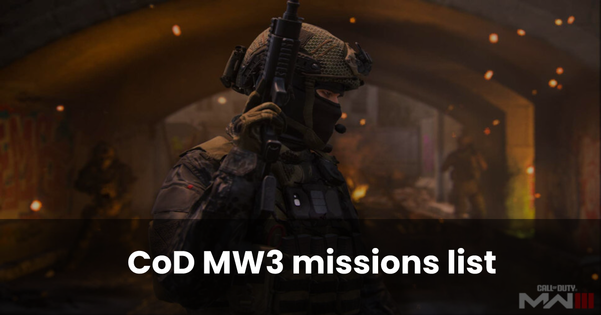 CoD MW3 missions list | esports.gg