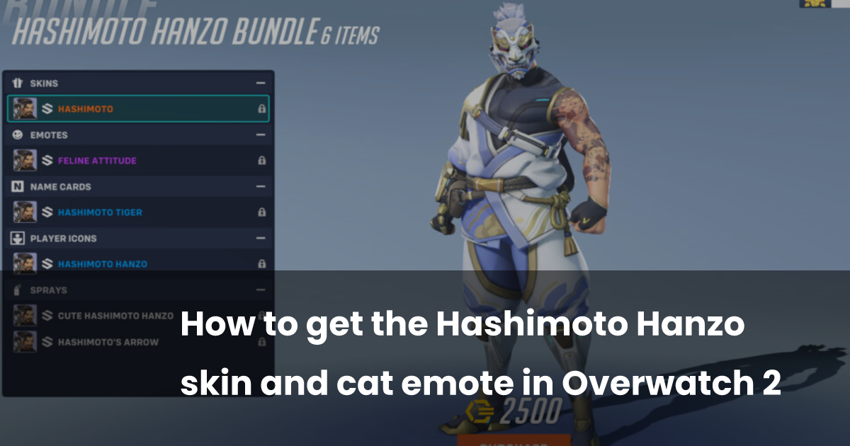 How to get the Hashimoto Hanzo skin and cat emote in Overwatch 2 ...