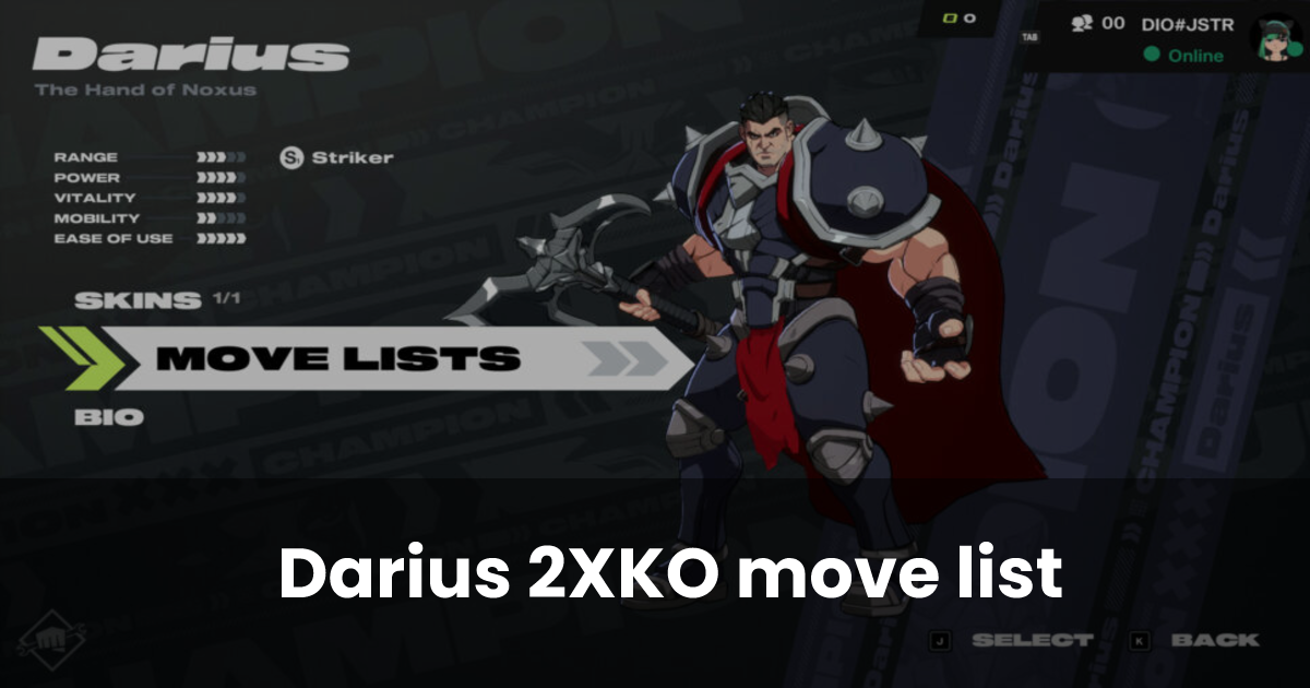 Darius 2XKO move list | esports.gg