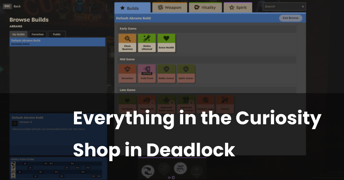 Everything in the Curiosity Shop in Deadlock | esports.gg
