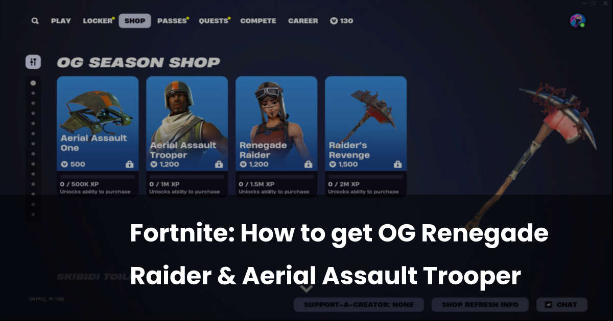 Fortnite: How to get OG Renegade Raider & Aerial Assault Trooper ...