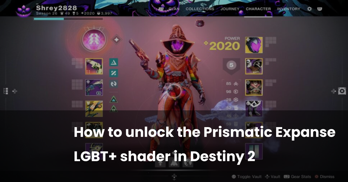 How to unlock the Prismatic Expanse LGBT+ shader in Destiny 2 | esports.gg