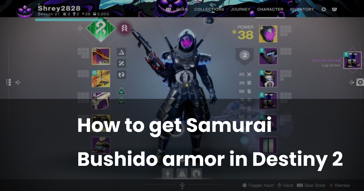How to get Samurai Bushido armor in Destiny 2 | esports.gg
