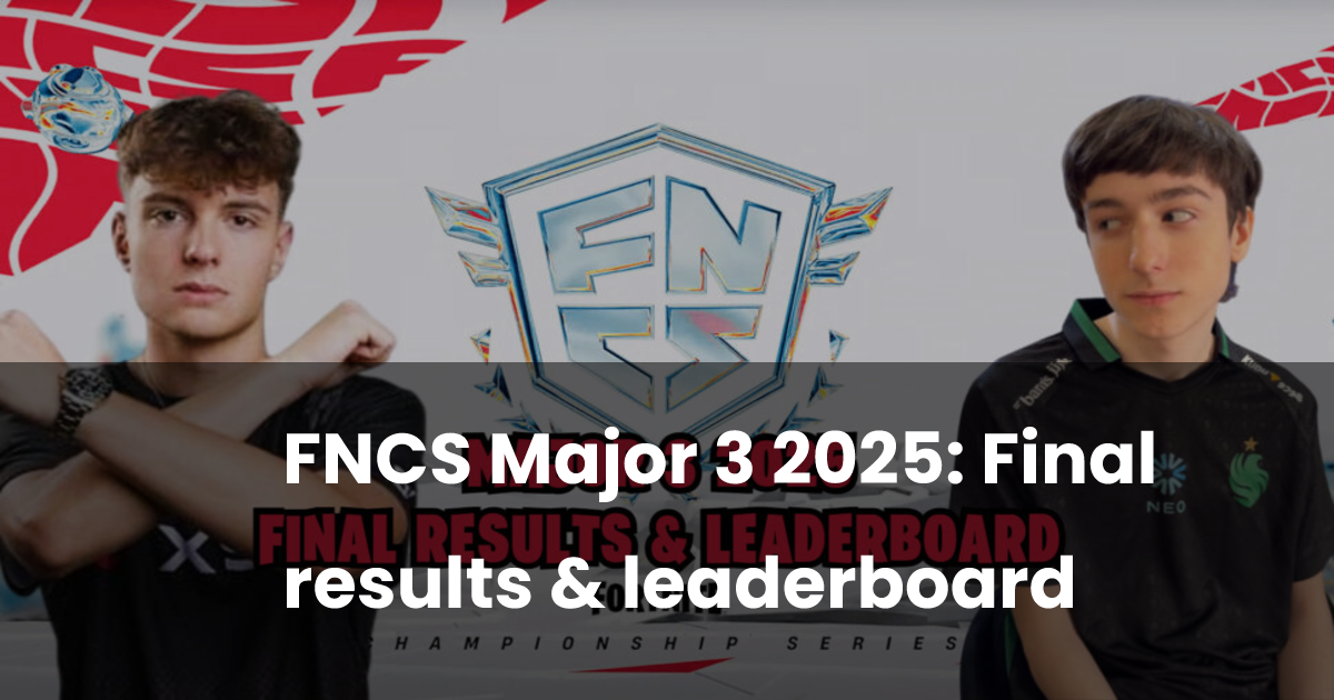 FNCS Major 3 2025: Final results & leaderboard | esports.gg
