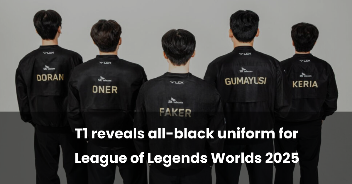 T1 reveals all-black uniform for League of Legends Worlds 2025 | esports.gg
