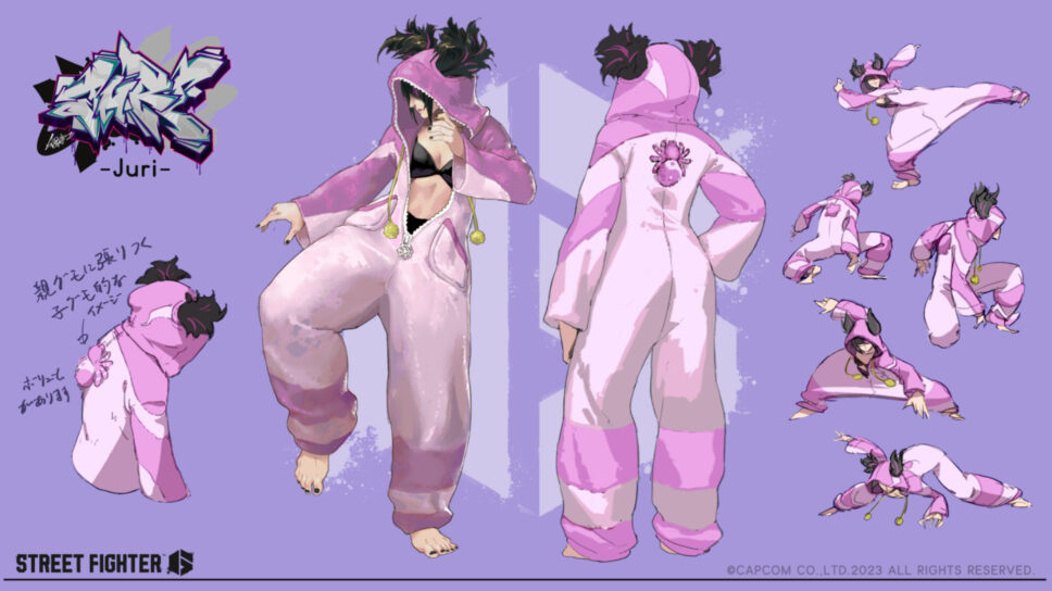 JURI IN A ONESIE! Capcom reveals Street Fighter 6 costume 3 skins ...